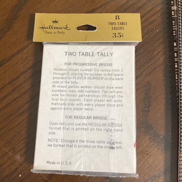 Party Supplies | Vintage Halmark Bridge Two Table Tallies 8 New In ...